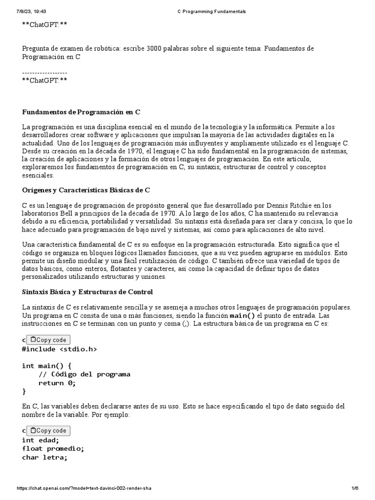 Fundamentos de Programación en C | PDF | Puntero (Programación de computadora) | Lenguaje de ...