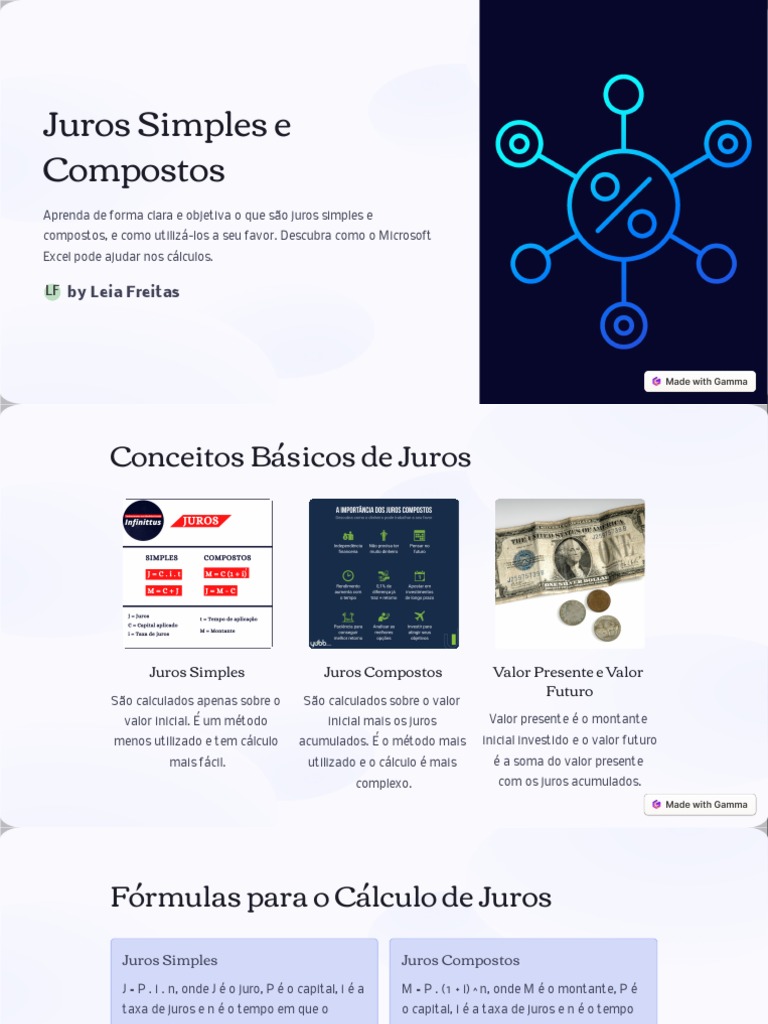 Juros Simples e Compostos | PDF | Juros | Microsoft Excel