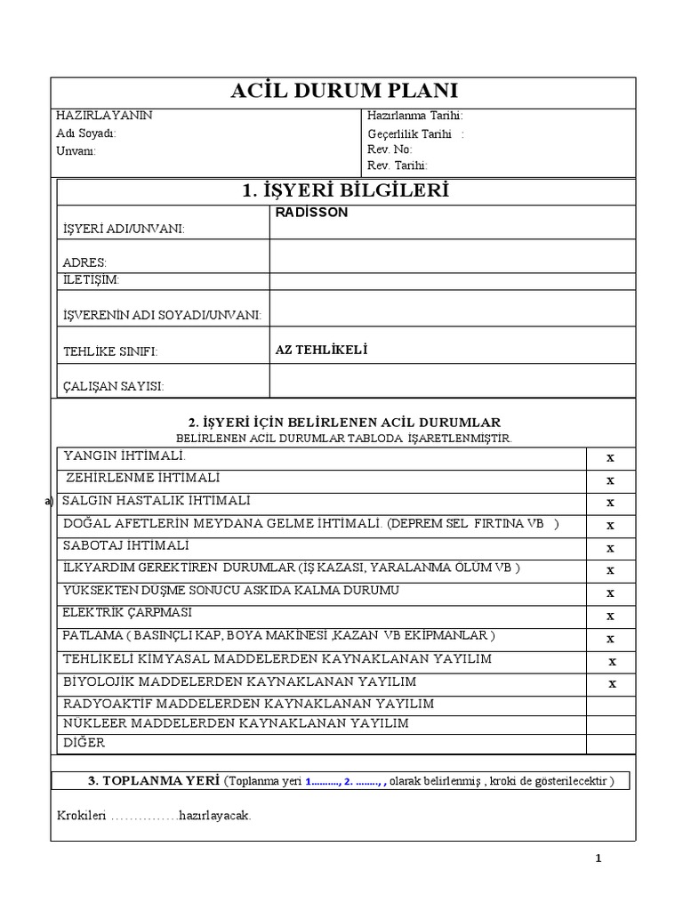 Acil Durum Eylem Planı | PDF