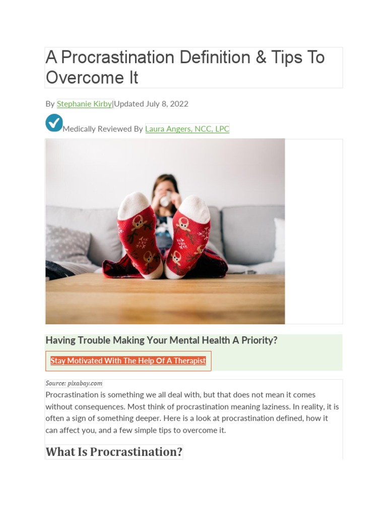 A Procrastination Definition | PDF