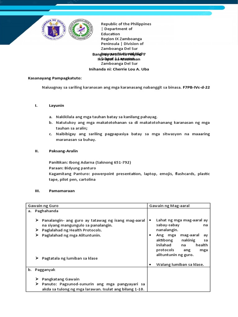 Lesson Plan | PDF