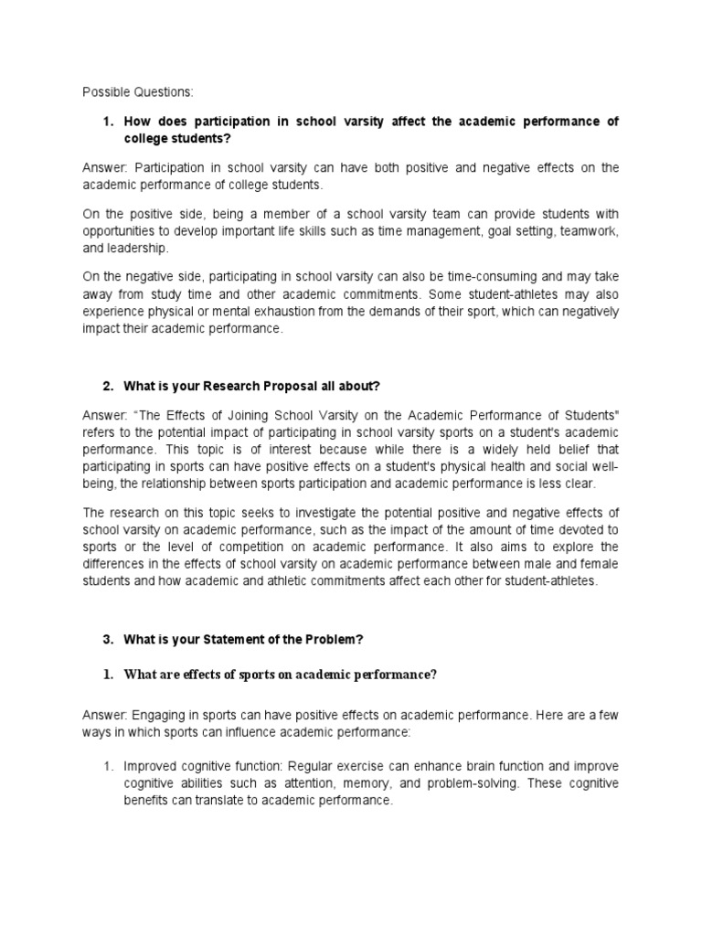 Research Possible Questions | PDF