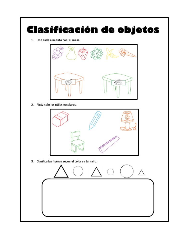 clasificacion de objetos | PDF