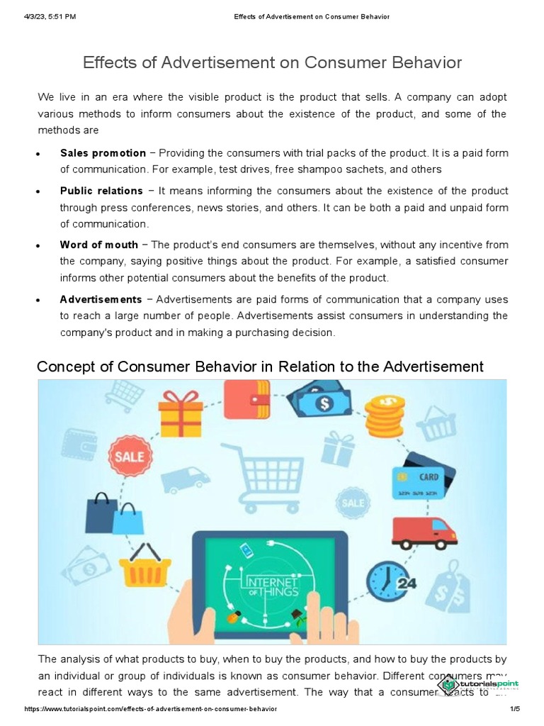 Impact of Advertising on Consumer Choices | PDF | Consumer Behaviour ...