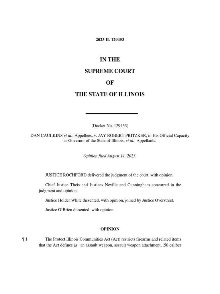 Caulkins v. Pritzker, 2023 IL | PDF | Second Amendment To The United ...