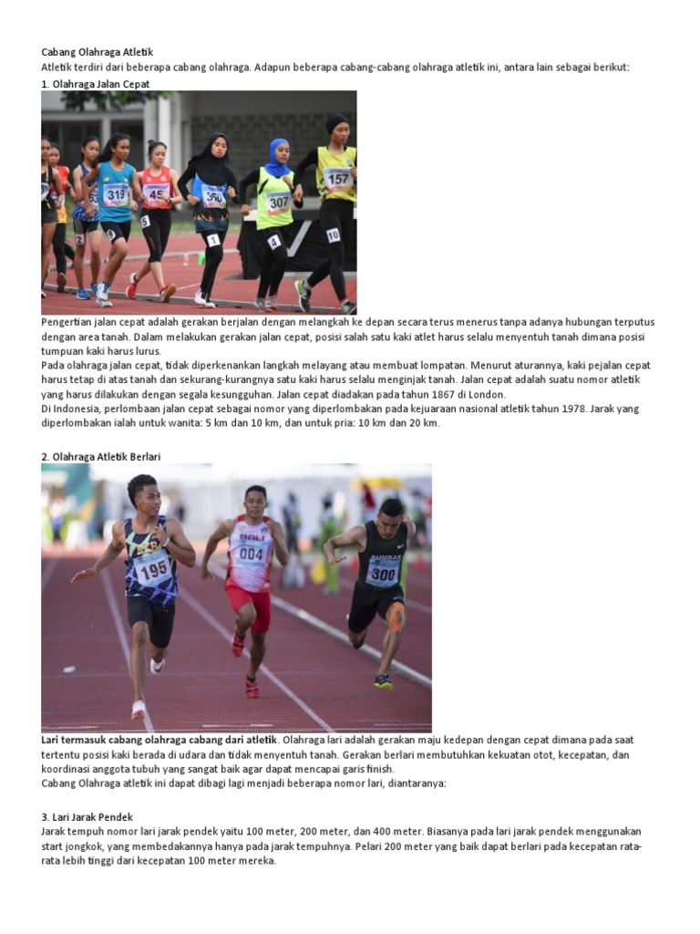 Cabang Olahraga Atletik | PDF