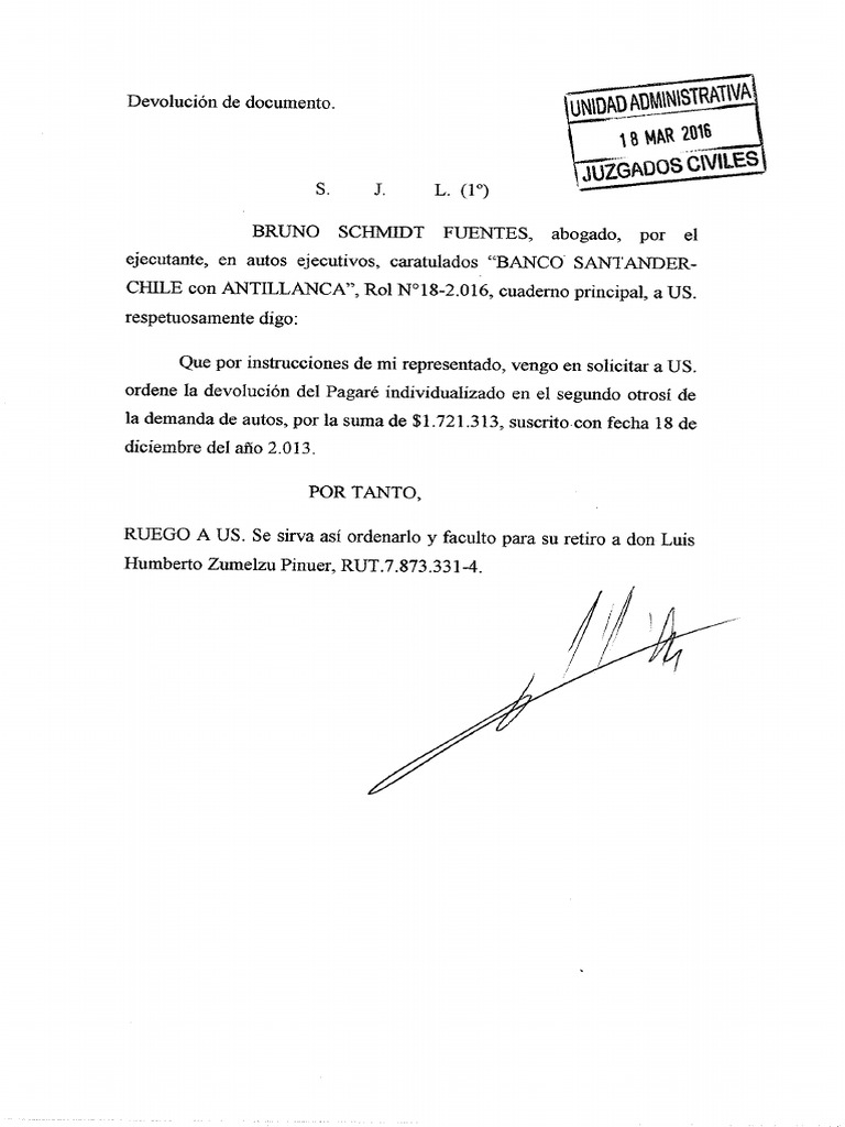 Solicita Devolución de Documentos | PDF