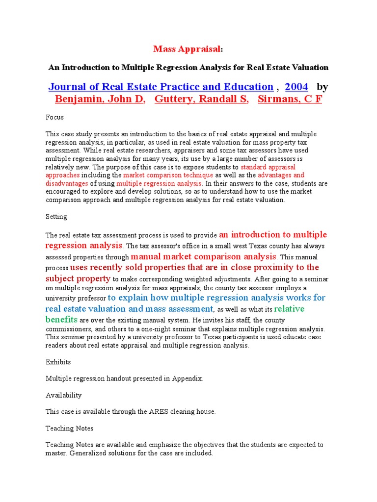 LECTURE 1B - An Introduction To Multiple Regression Analysis | PDF LECTURE 1B - An Introduction To Multiple Regression Analysis | PDF
