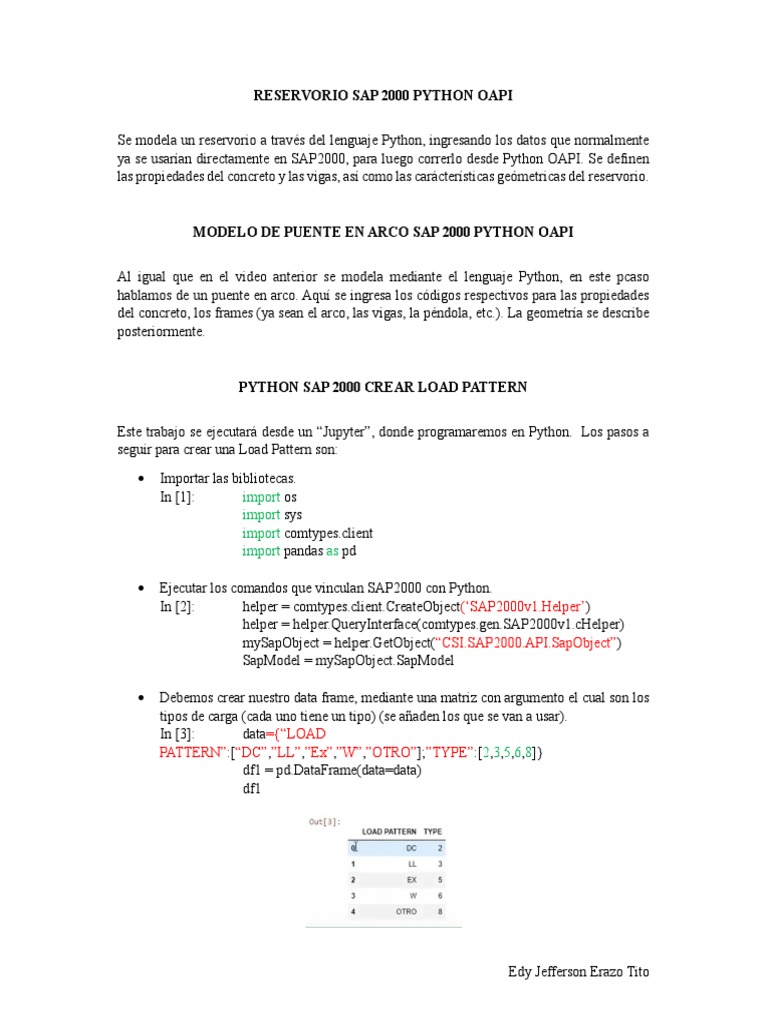 Python, SAP2000 y Estructuras v3 | PDF | Métodos y materiales de enseñanza