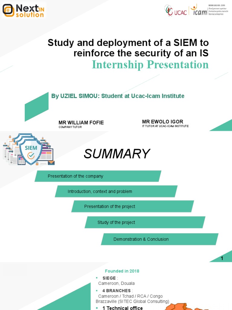 Soutenance Stage de 4ème Année - SIEM | PDF