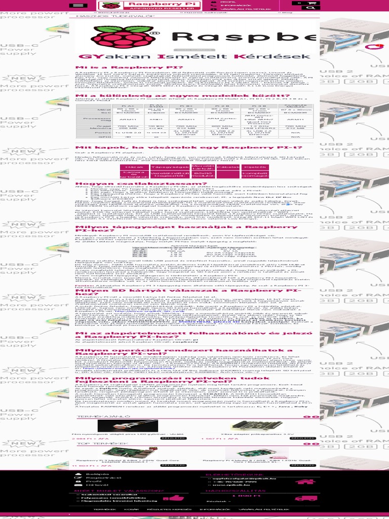 Hasznos Tudnivalók - rPI Bolt - Első Magyar Rasp | PDF