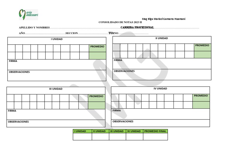 CONSOLIDADO DE NOTAS 2023 | PDF