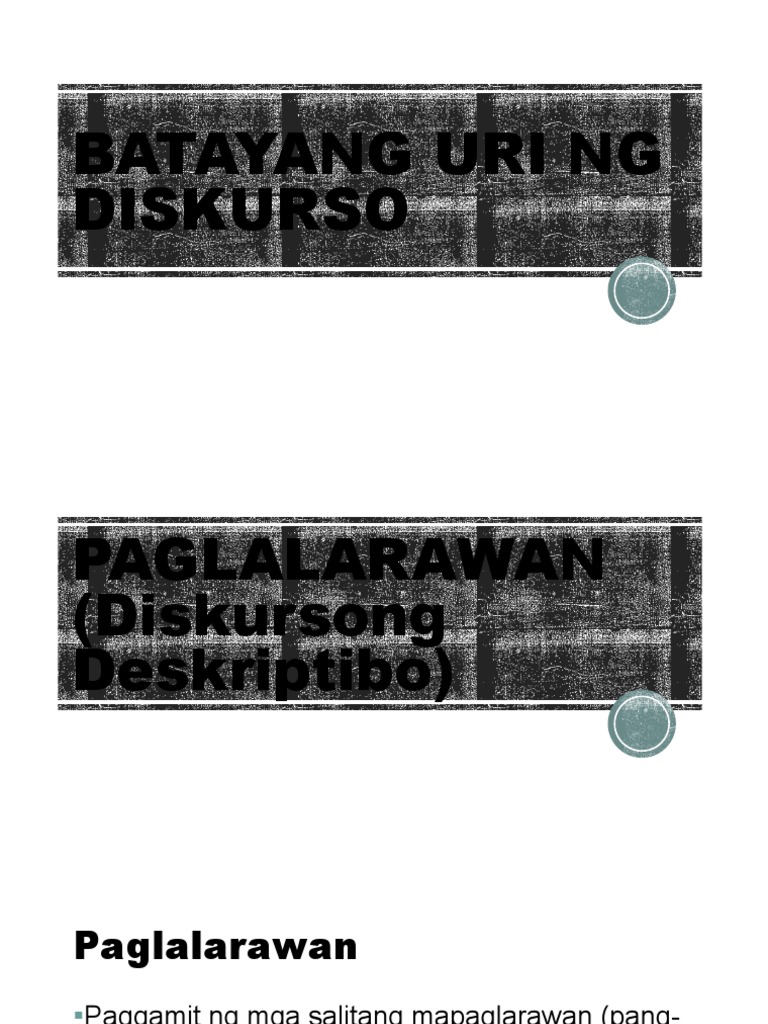 Batayang Uri NG Diskurso Paglalarawan | PDF