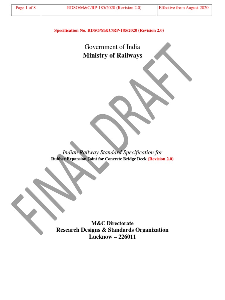 RDSO M&C RP-185 2020 | PDF