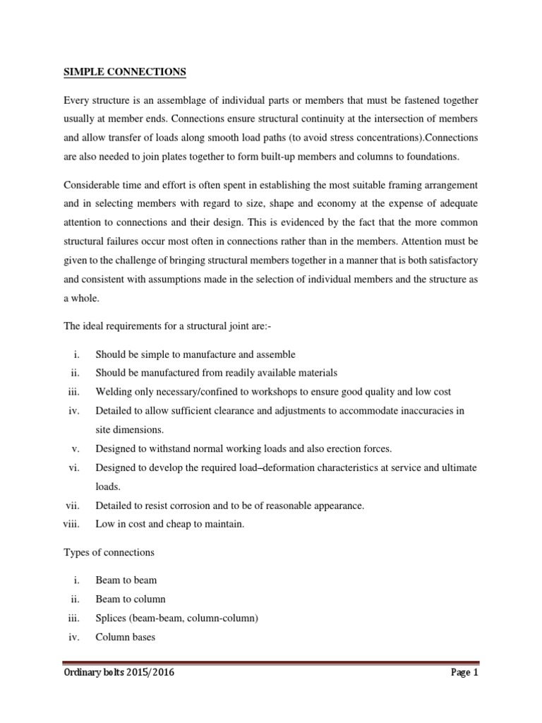 Connections & Bolts | PDF