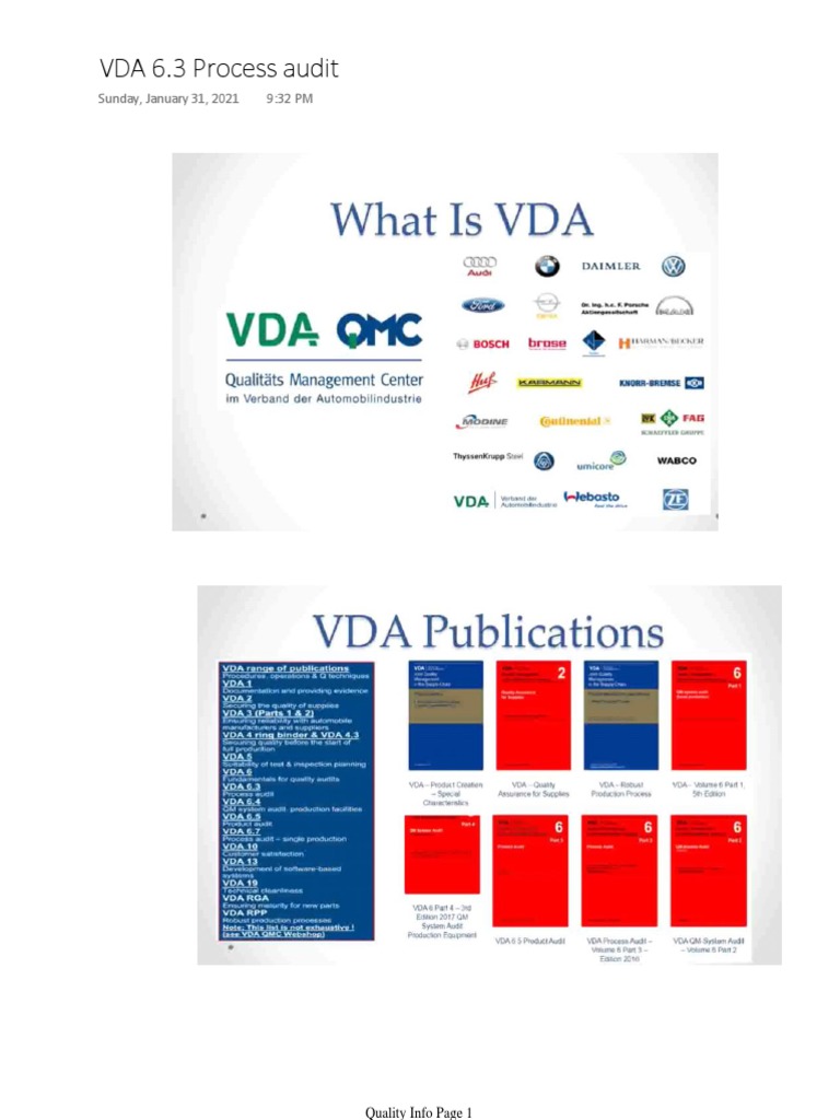 VDA 6.3 Process Audit | PDF