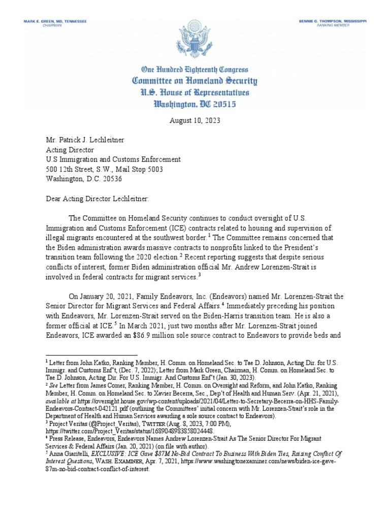 2023-08-10 From Green, Bishop, Higgins To Lechleitner (ICE) Re ICE ...