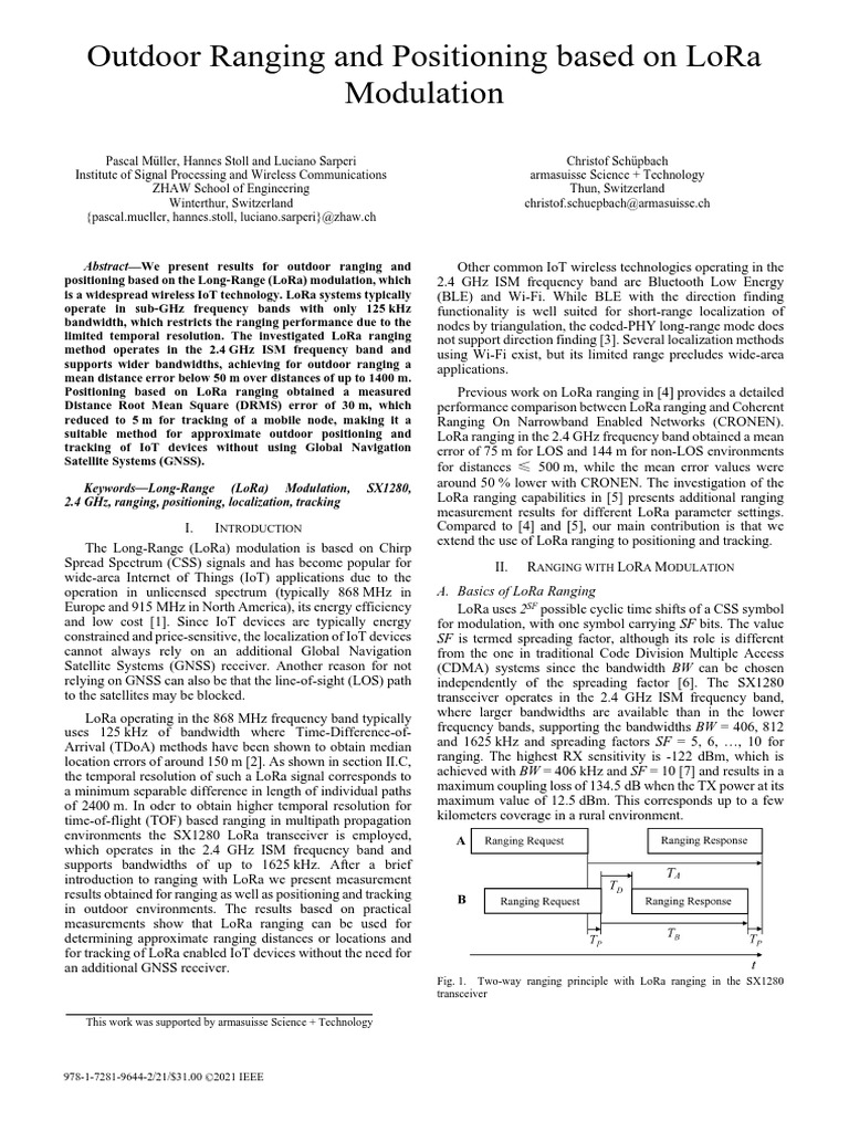 2021_Mueller-etal_Outdoor-ranging-and-positioning-based-on-LoRa-modulation | PDF