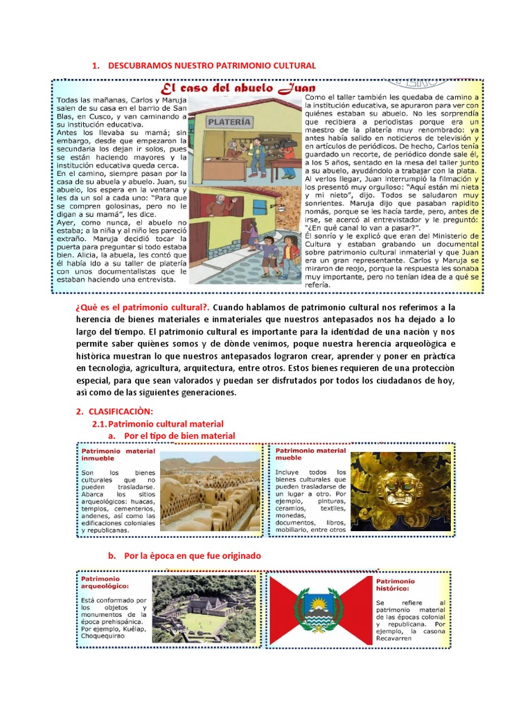 Descubriendo Nuestro Patrimonio Cultural | PDF | Patrimonio cultural