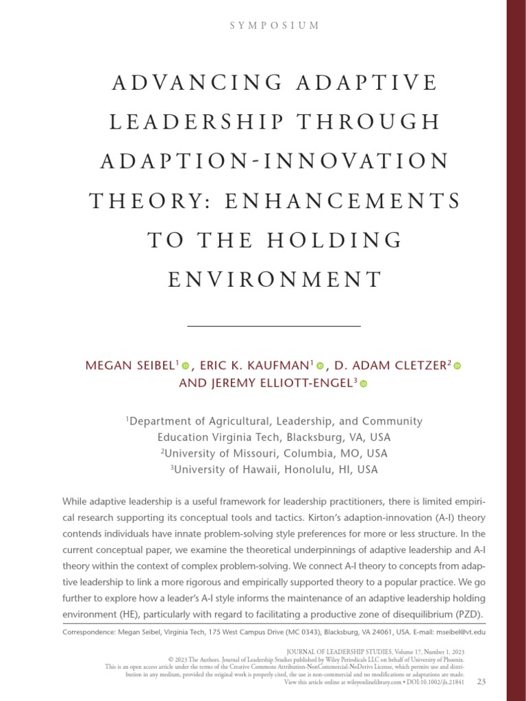 Adaptive Leadership Insights | PDF | Career & Growth