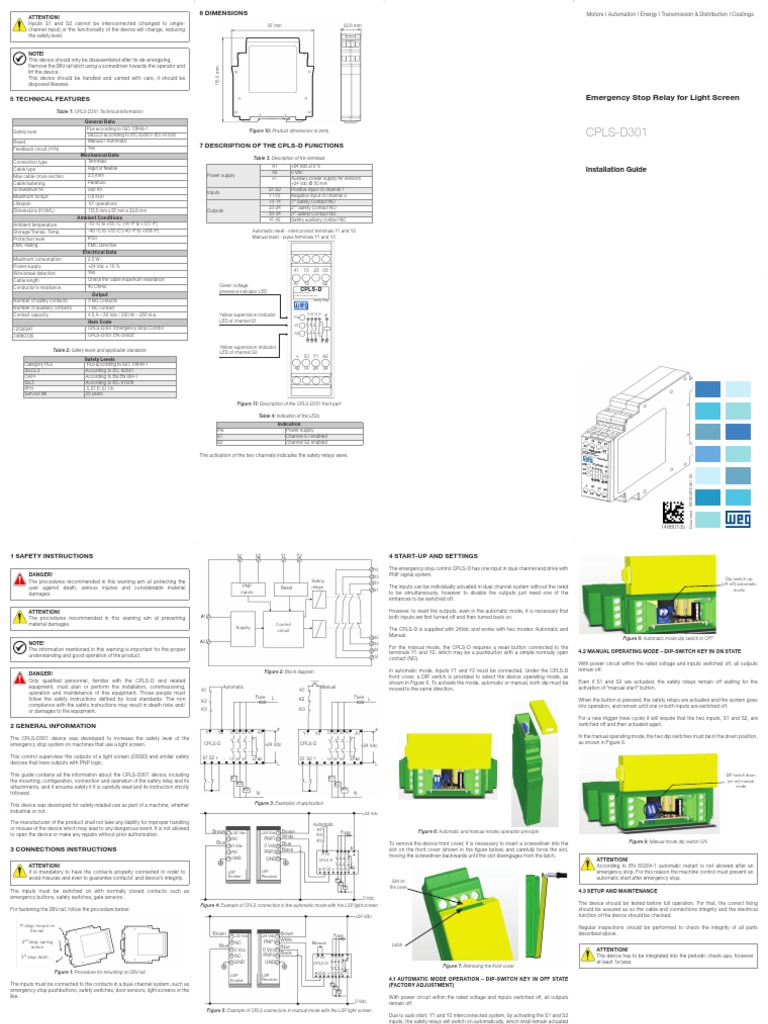 WEG CPLS D301 Installation Guide 10006567590 en | PDF | Switch | Relay