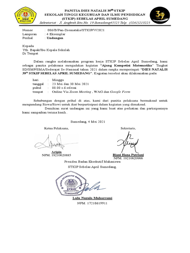 Surat Undangan Ke Sekolah Sd Smp Sma Akm Pdf 2612