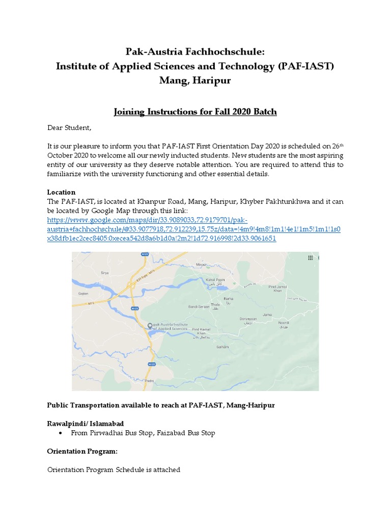 PAF-IAST Fall 2020 Joining Instructions | PDF | Justice | Crime & Violence