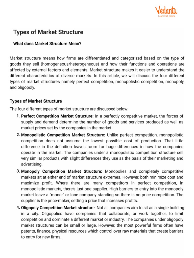 Types of Market Structure | PDF