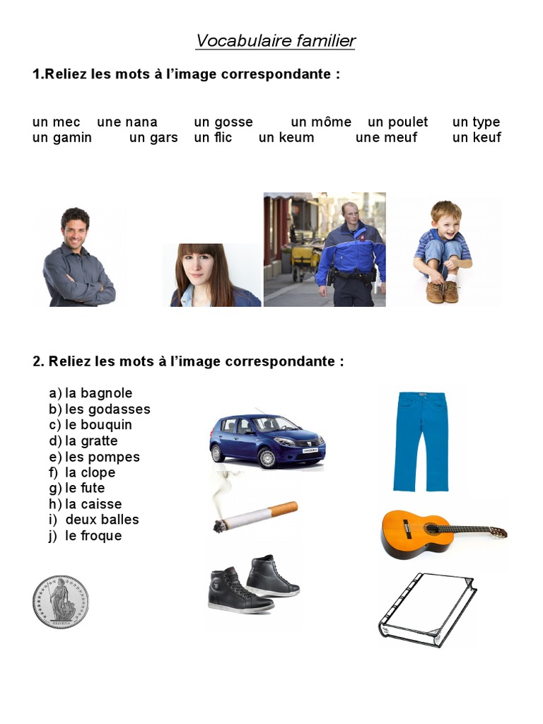 Vocabulaire Familier | PDF | Arts du langage et discipline