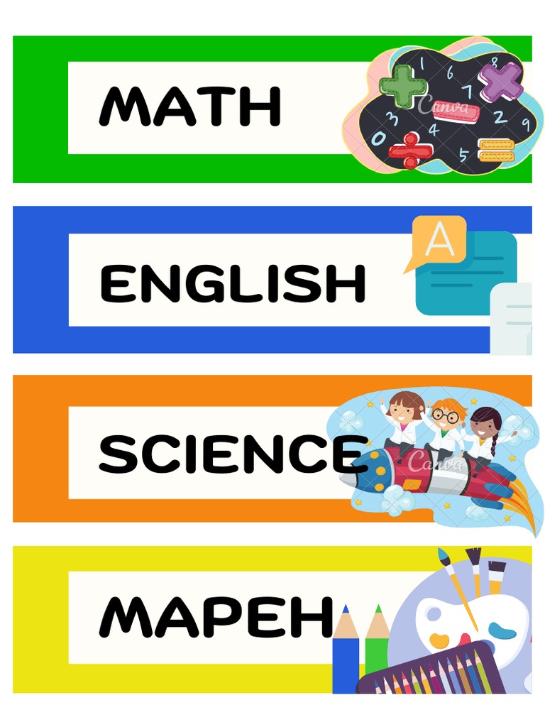 Simple School Subject Labels | PDF