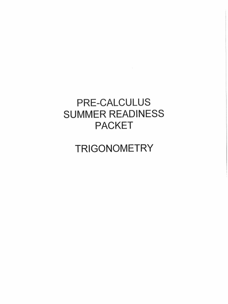 Trigonometry Packet With Answers | PDF