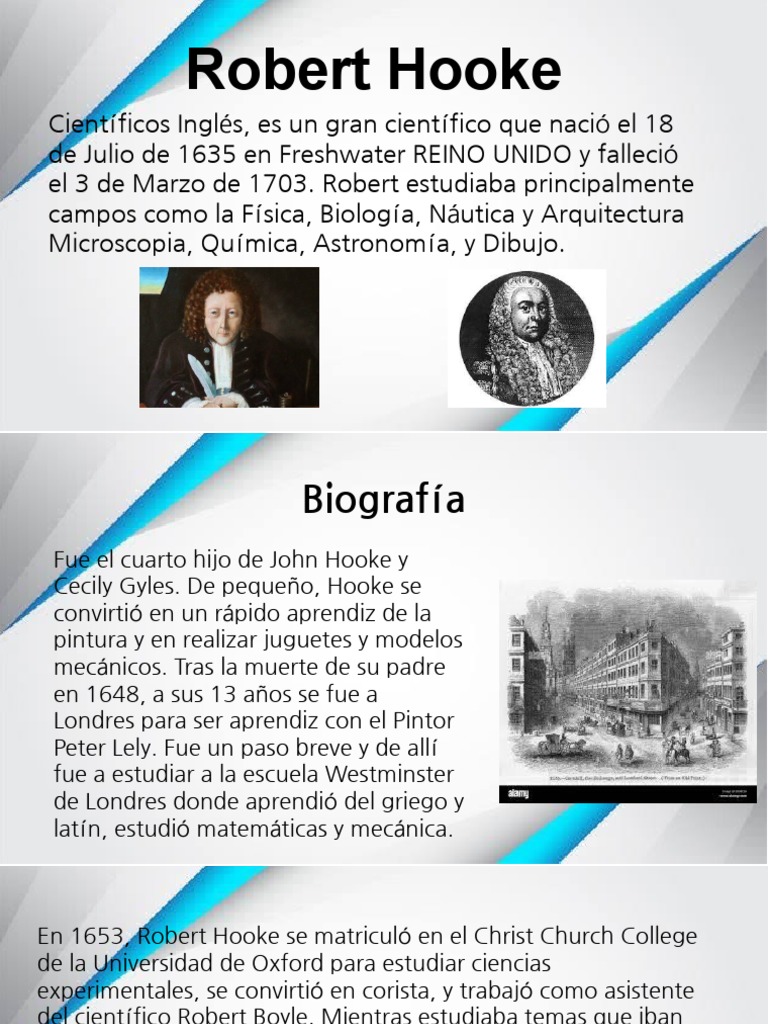 Robert Hooke Científico | PDF | Ciencias fisicas | Science