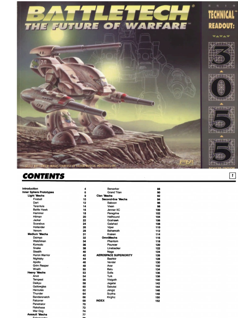 Battletech Technical Readout 3055 Revised | PDF