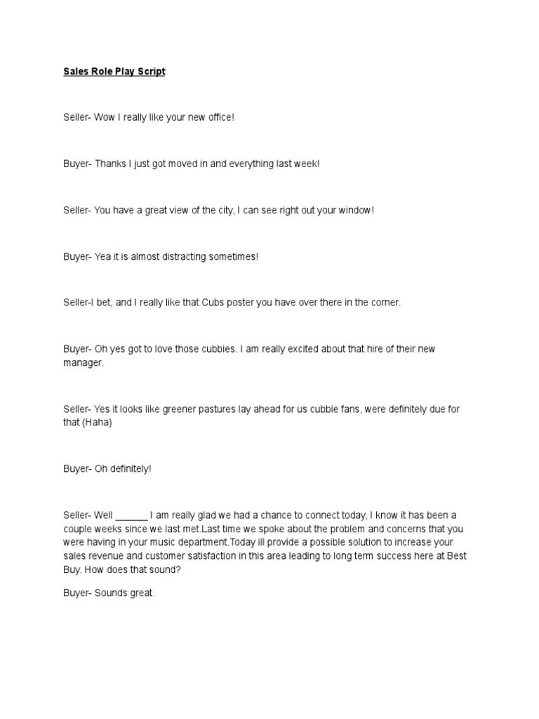 Share Role Play Script | PDF | Sales | I Pod