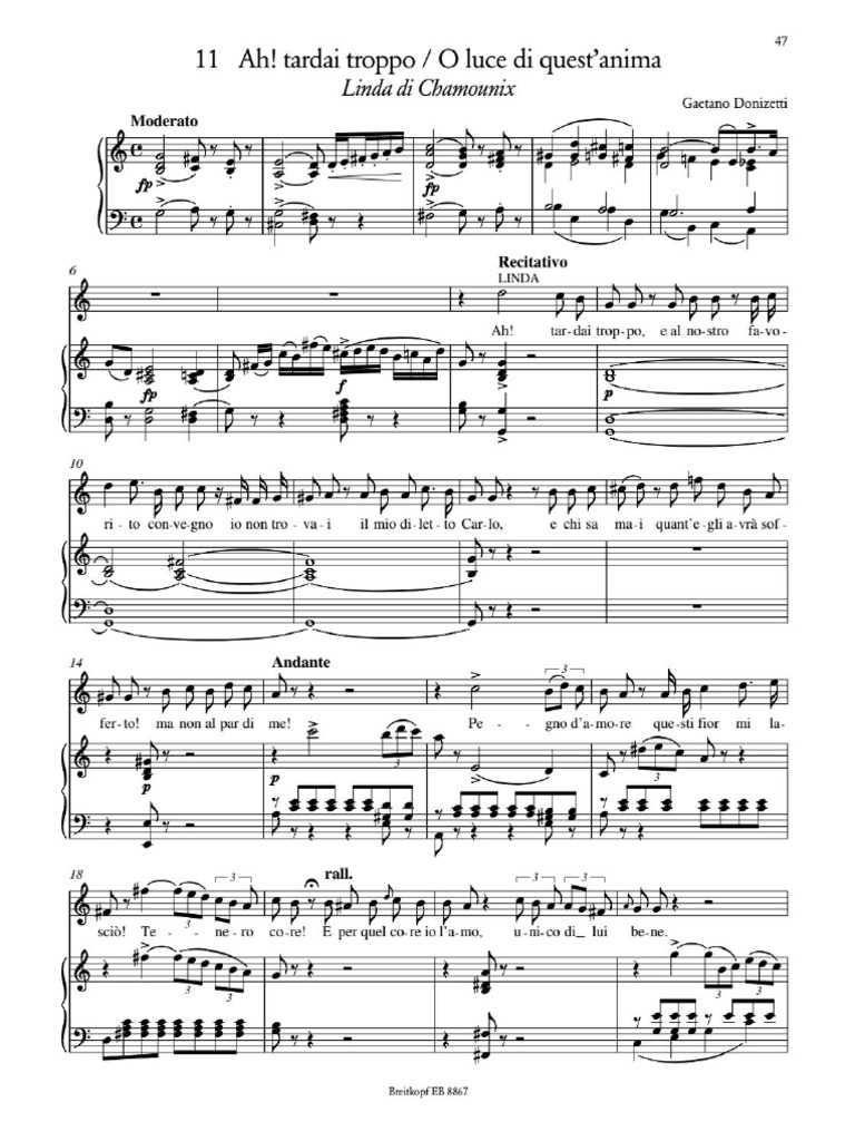 O luce di quest' anima (Linda di Chamounix) | PDF