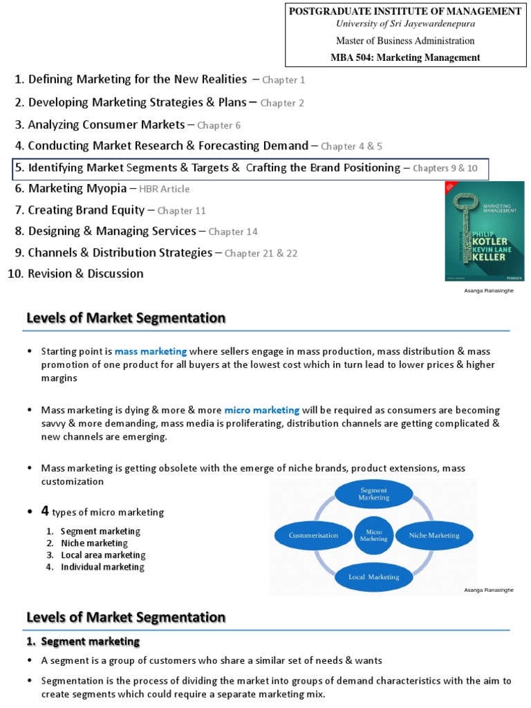 Marketing Lecture 5 Pdf Marketing Market Segmentation