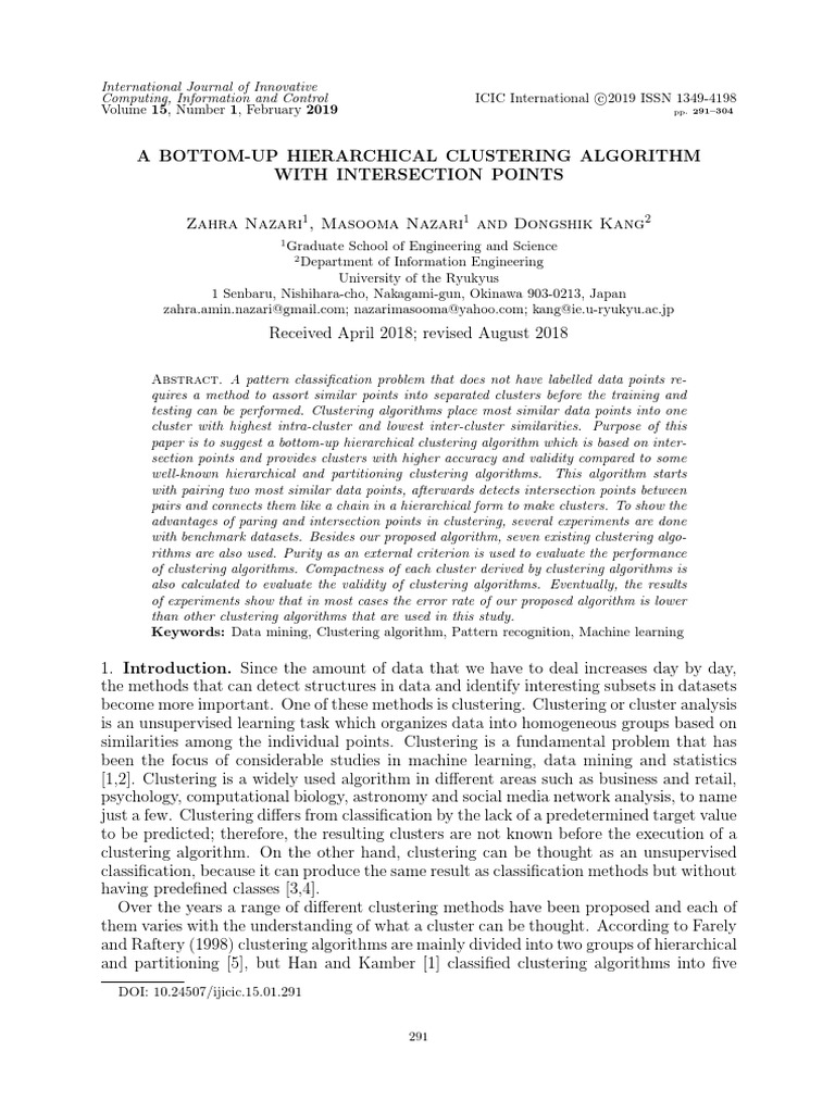 Hierarchical Clustering Pdf Cluster Analysis Data Analysis