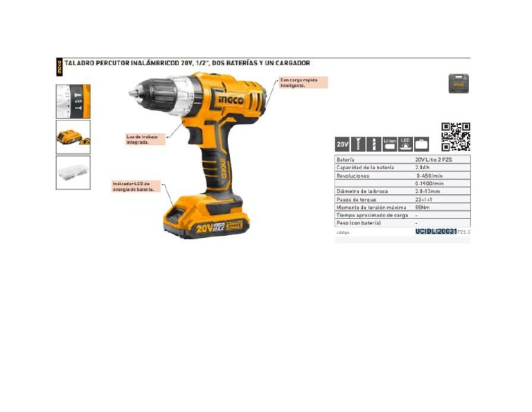 Ficha Tecnica Taladro | PDF