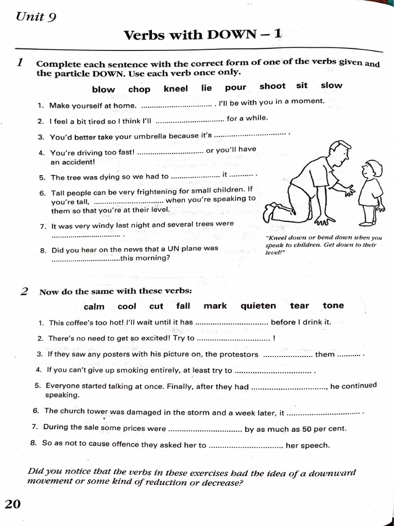 Phrasal Verbs with "Down" Exercises | PDF