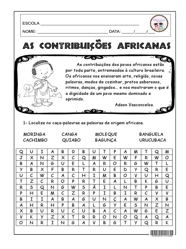 Atividades sobre a Cultura Africana | PDF