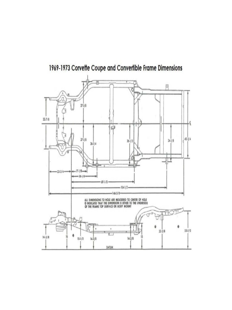 69-73 Corvette Frame Diagram Dimensions | PDF