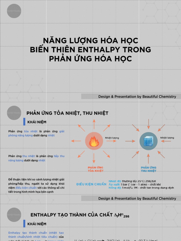 Hóa 10 New - Năng lượng hóa học, biến thiên enthalpy trong phản ứng hóa học | PDF