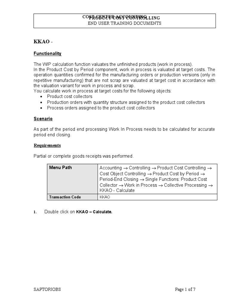 KKAO Calculate WIP For PCC Coll | PDF | Cost | Computing