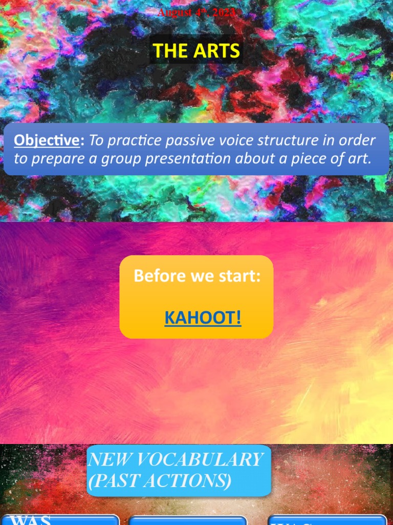 Passive Voice Practice in Art Presentations | PDF | Linguistics