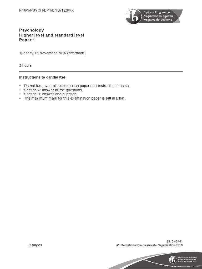 Psychology Paper 1 HLSL | PDF | Self-Improvement | Science & Mathematics Psychology Paper 1 HLSL | PDF | Self-Improvement | Science & Mathematics