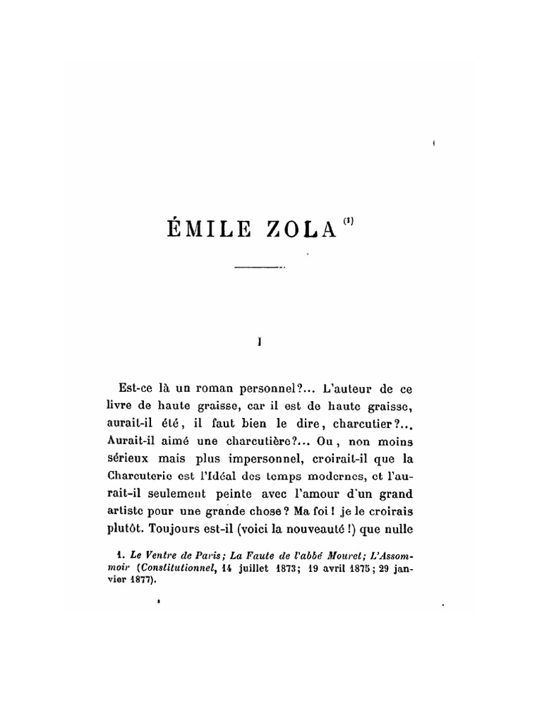 Barbey Sur Zola | PDF