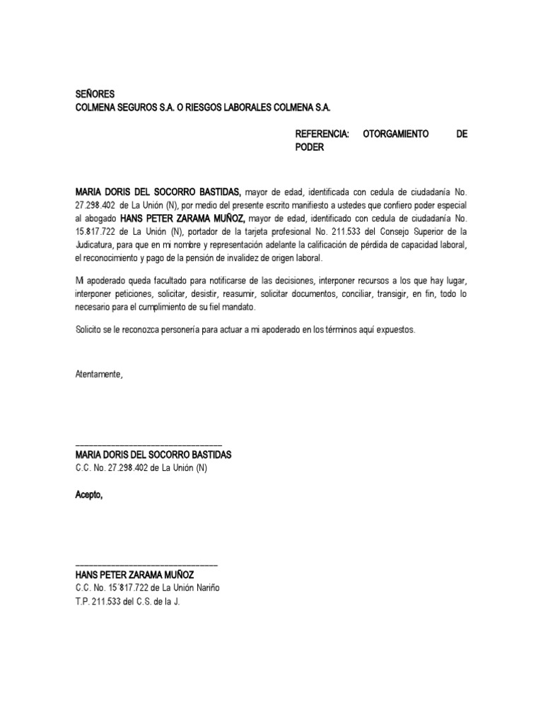 Poder Colmena Arl | PDF