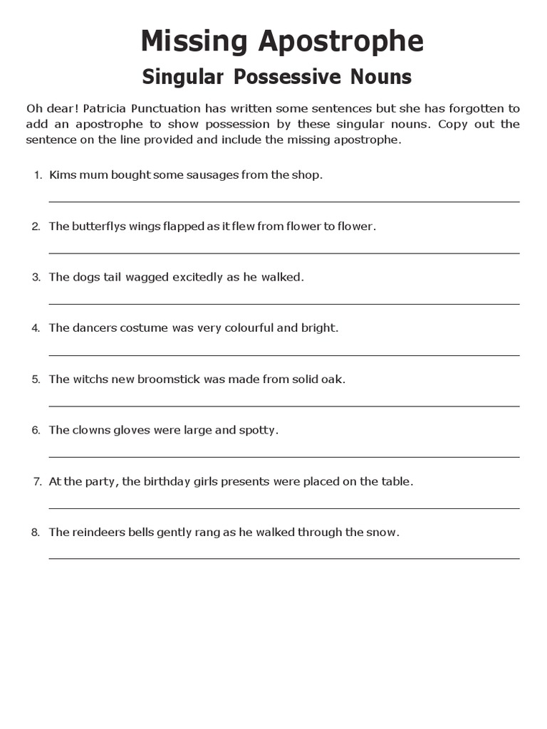 Apostrophes For Possession | PDF | Plural | Linguistics