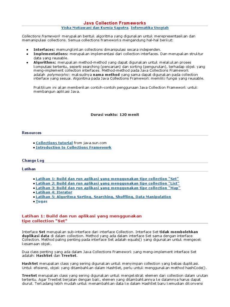 Modul Java Collection Frameworks | PDF