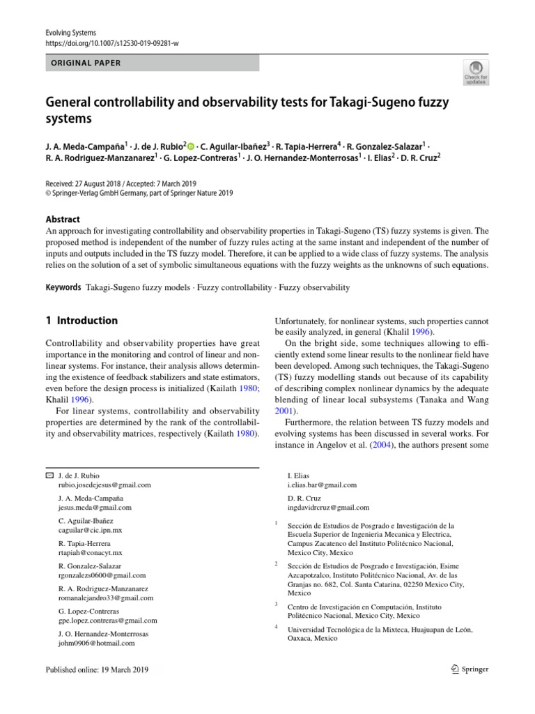 Controllability in Takagi-Sugeno Systems | PDF | Teaching Methods ...